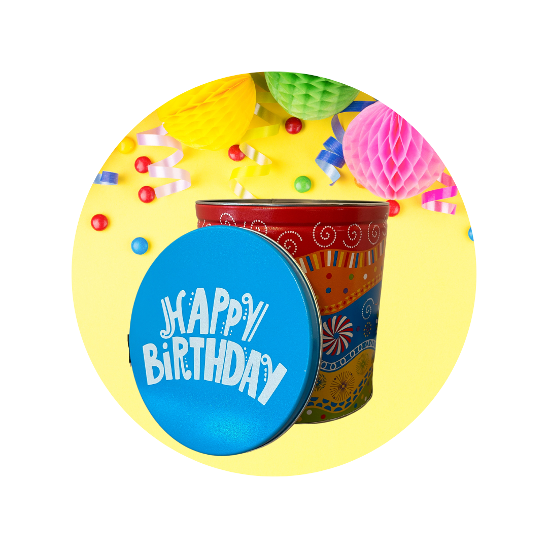 Birthday Popcorn Tub - 1 Gallon Popcorn Treats for Celebrations ...